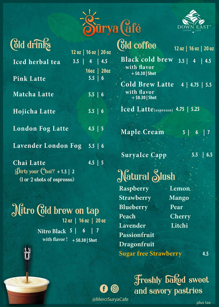Menu | Surya Cafe